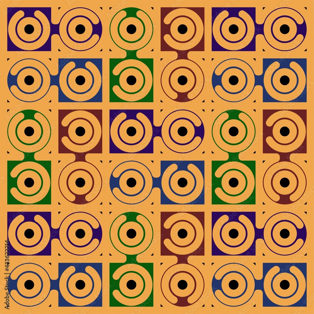 Beautiful of Colorful Square and Circle, Repeated, Abstract ...