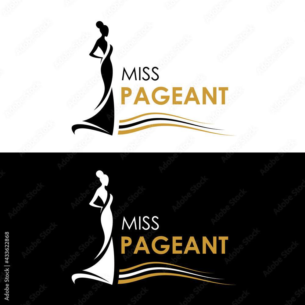miss pageant logo - black and yellow gold The beauty queen pageant sign ...