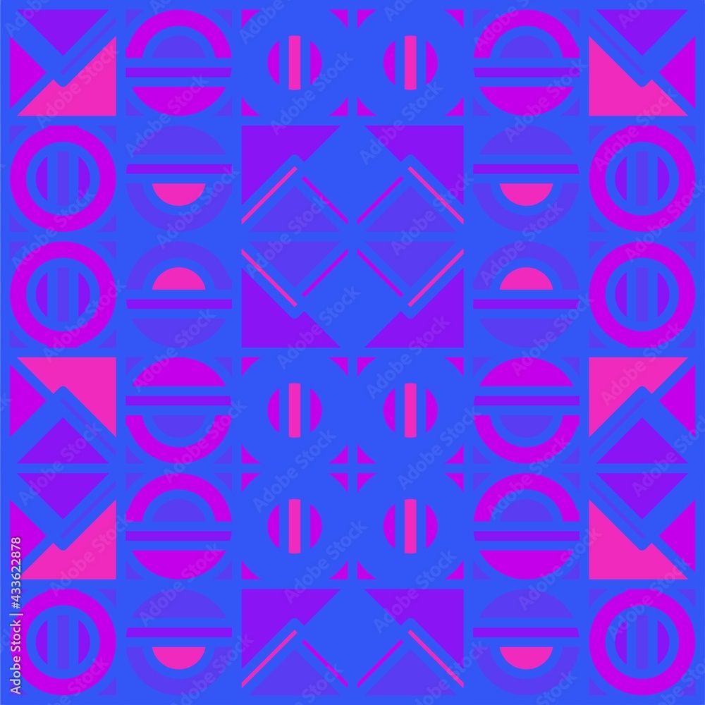 Beautiful of Colorful Semi Circle, Circle and Rhombus, Repeated ...