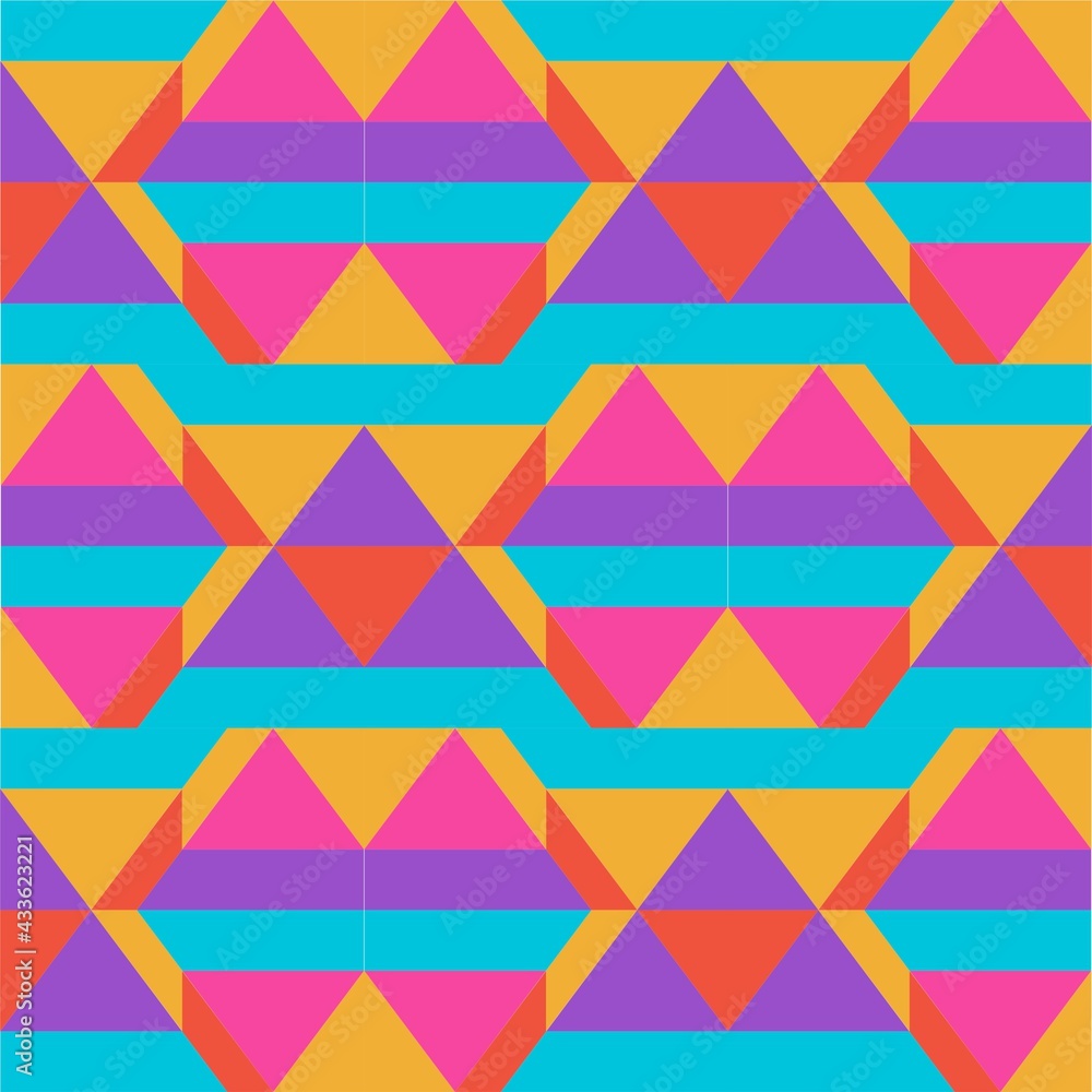 Beautiful of Colorful Triangle, Repeated, Abstract, Illustrator Pattern ...