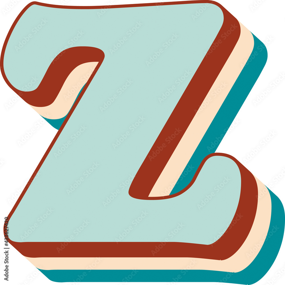 Letter Z Monogram Letters Initial Retro Font 80s 70s 60s Vintage Logo ...