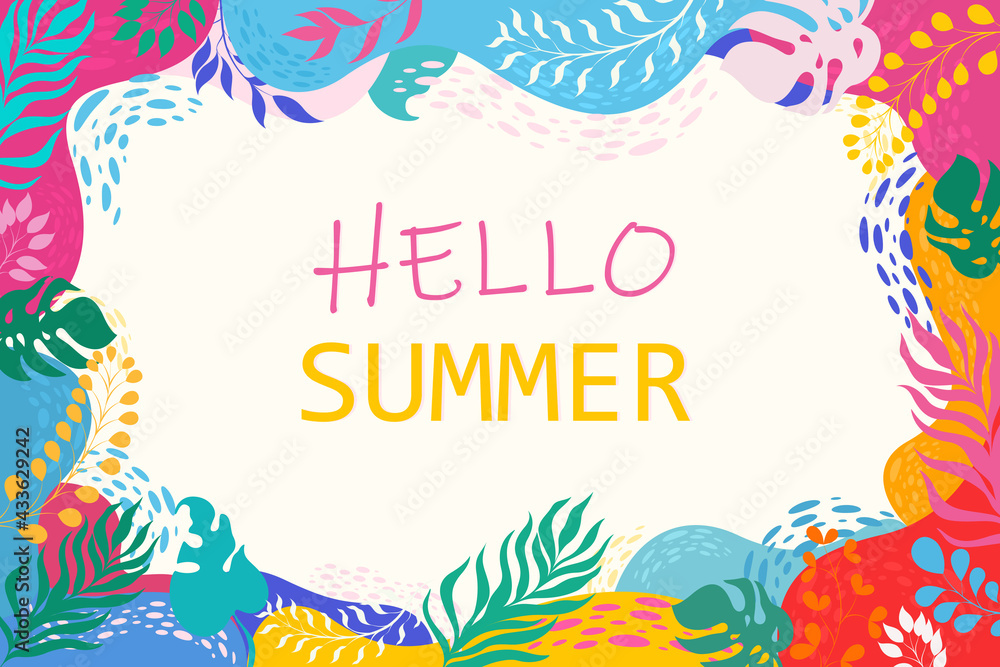 Vector poster on a summer theme with a place for the text. Stock Vector ...