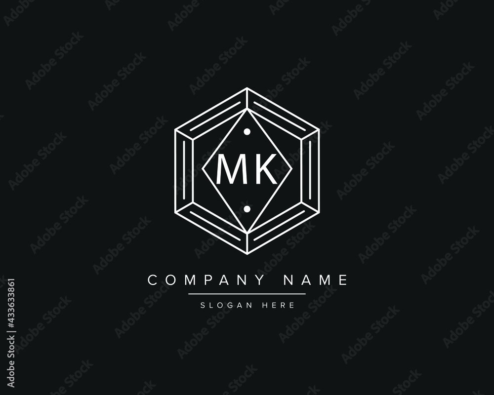 Alphabet letter MK logo design vector Stock Vector | Adobe Stock