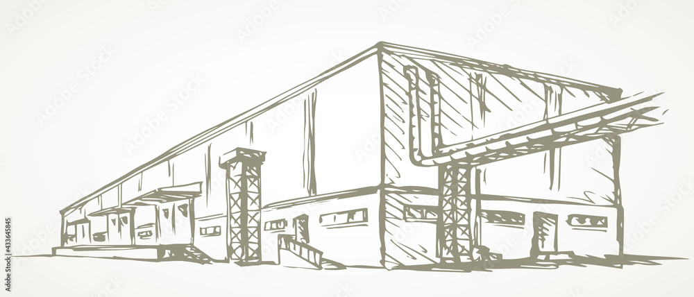 Warehouse for storage. Vector drawing Stock Vector | Adobe Stock