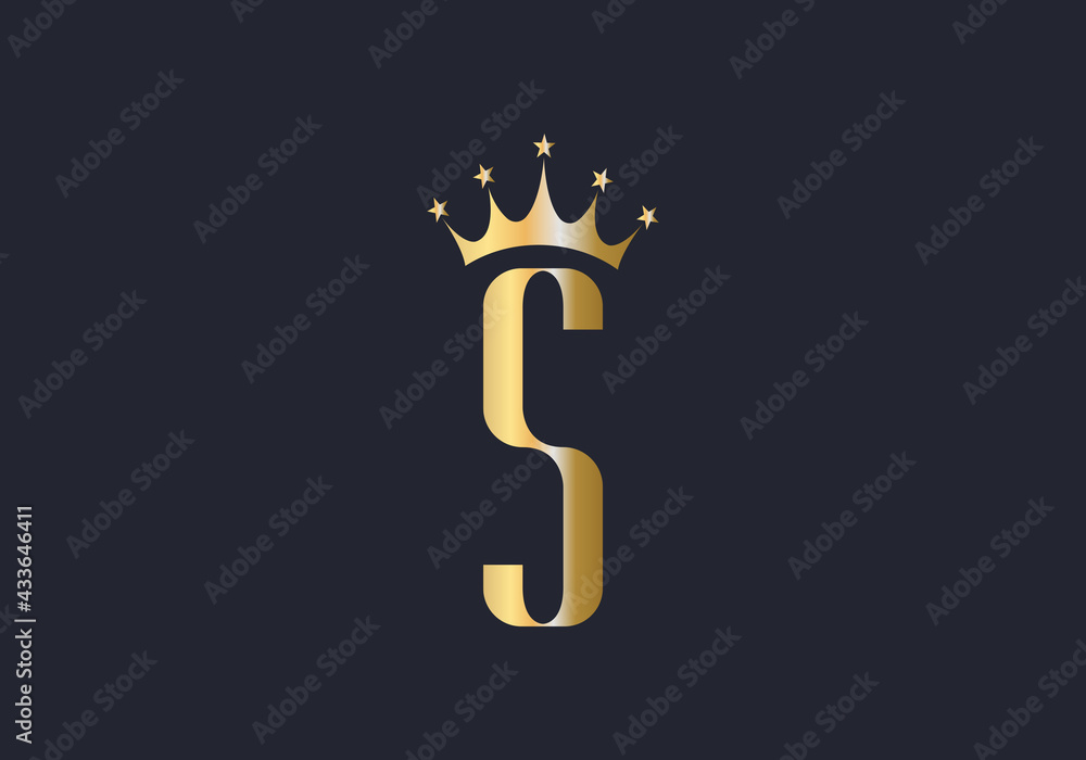 S logo with crown. Crown With S letter and luxury concept Stock Vector ...