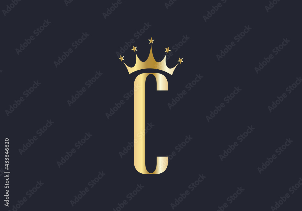 C logo with crown. Crown With C letter and luxury concept Stock Vector ...