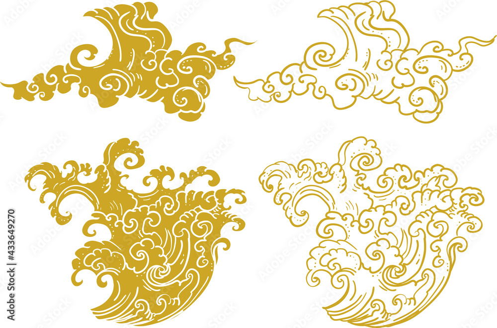 water splash and Japanese wave for tattoo.Japanese wave for tattoo.a ...