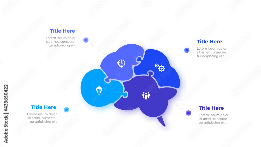Infographic brain puzzle design template. Modern vector illustration ...
