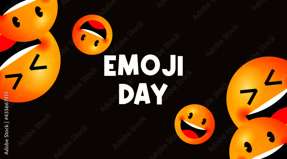 Happy Emoji Day Background Illustration. Stock Vector | Adobe Stock