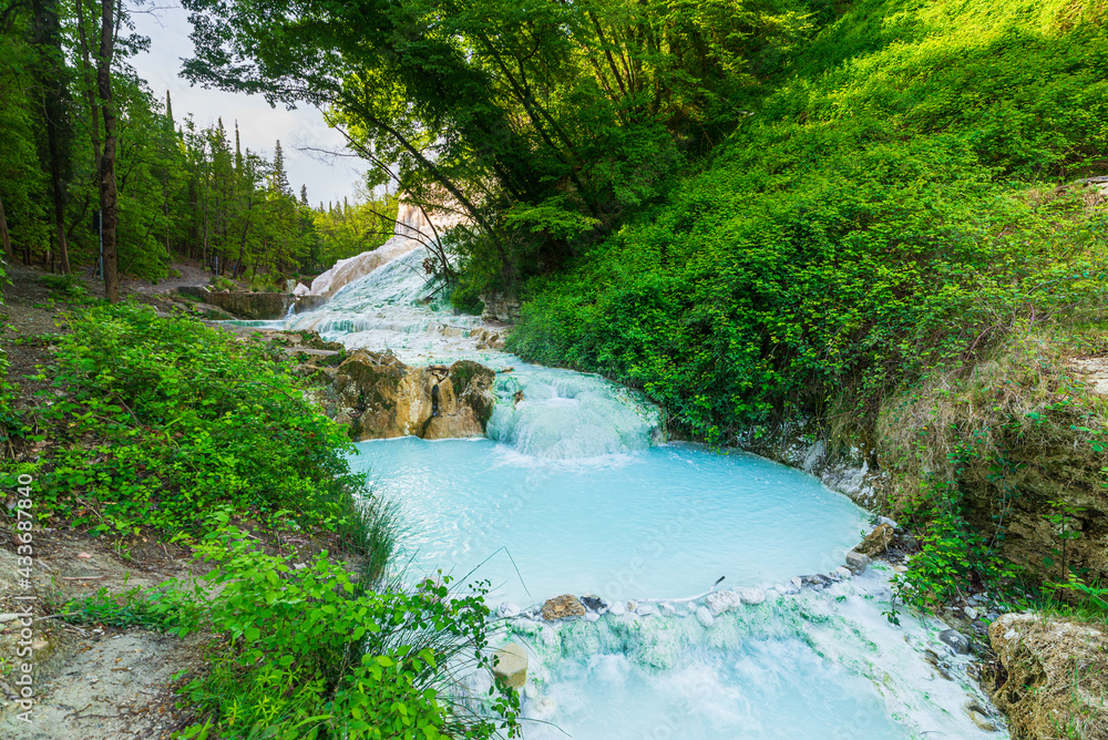 Geothermal pool and hot spring in Tuscany, Italy. Bagni San Filippo ...