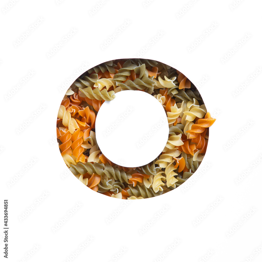 Italian food typeface for packaging design. Letter O of English ...