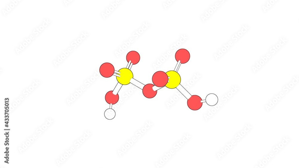 360º realistic 3D view of Disulfuric Acid as a seamless loop over a ...