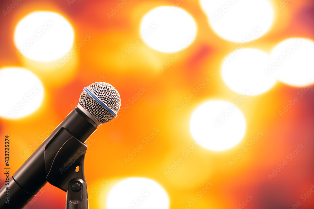 Microphone Public speaking backgrounds, Close-up the microphone on ...