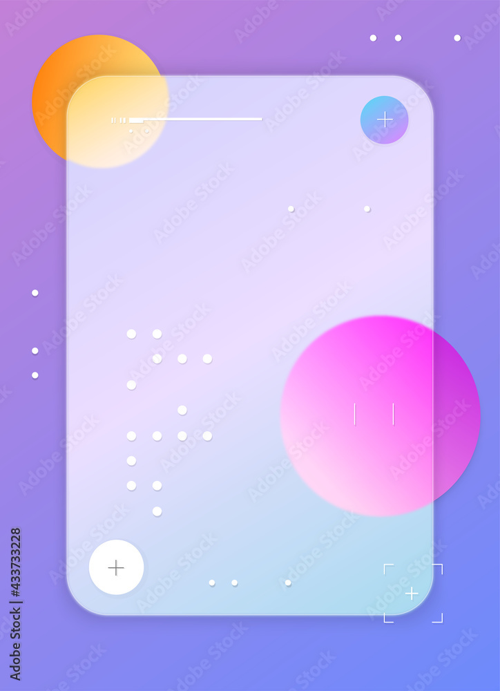 Glassmorphism abstract poster. Fashionable abstraction glass morphism ...