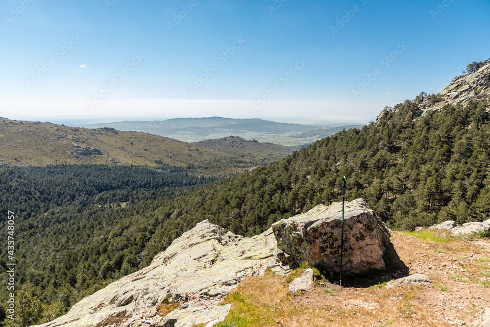 Hiking trail in the Barranca area in Navacerrada, Madrid, Spain Stock ...