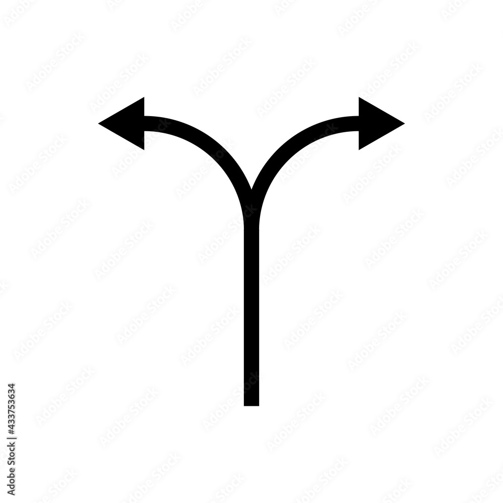 turn left and turn right symbol, arrow direction sign, traffic sign ...