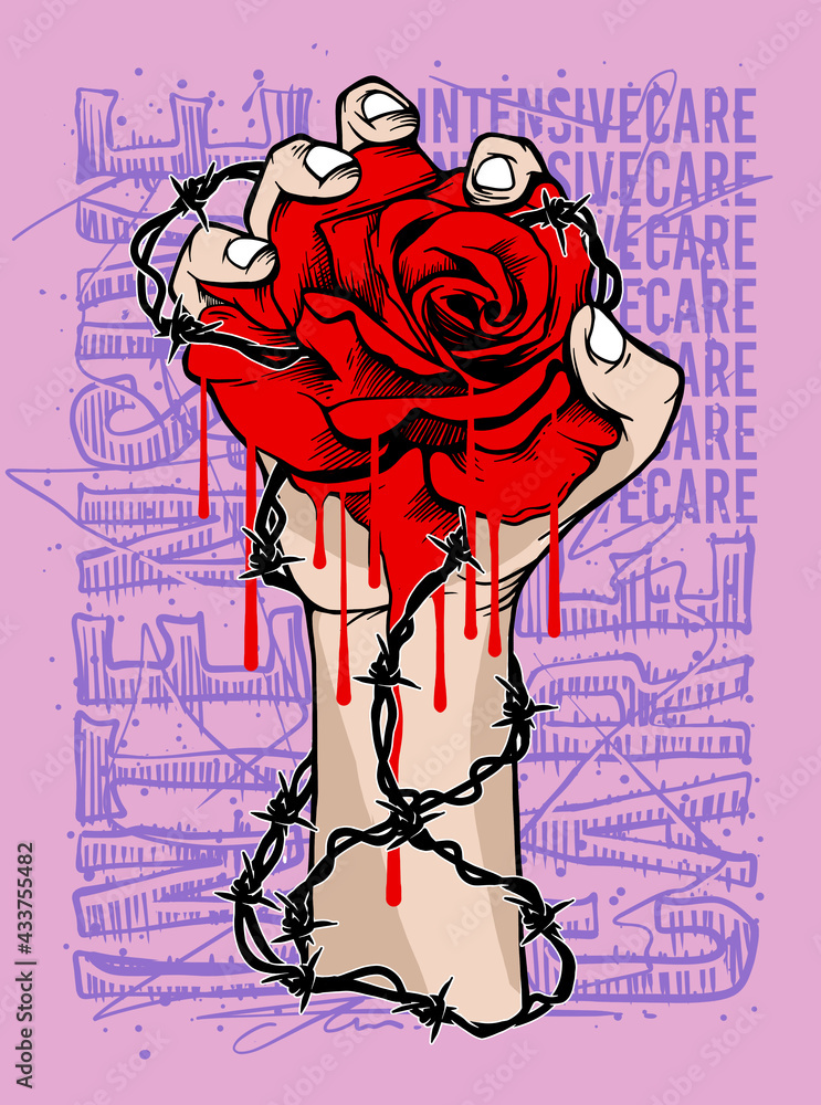 Bleeding Rose In Hand
