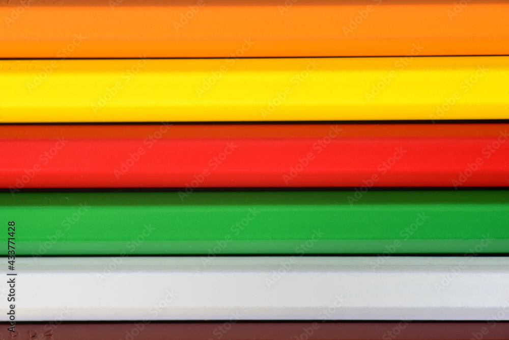 Top down view of color pencils arranged in parallel. Stock Photo ...