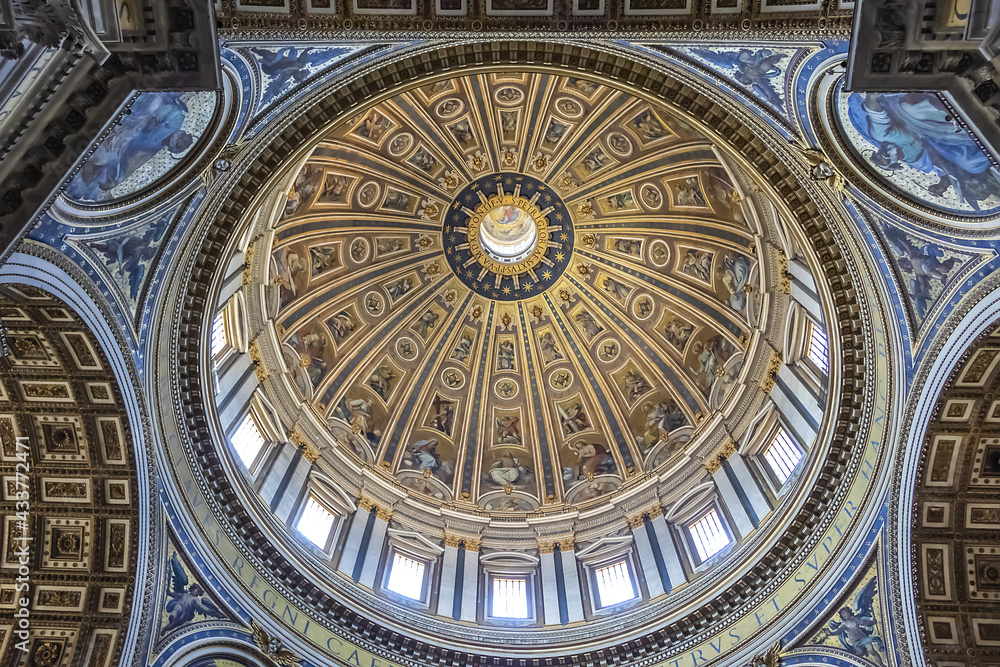 Stockfoto Interior of St. Peter's Basilica: Fragments of walls and ...
