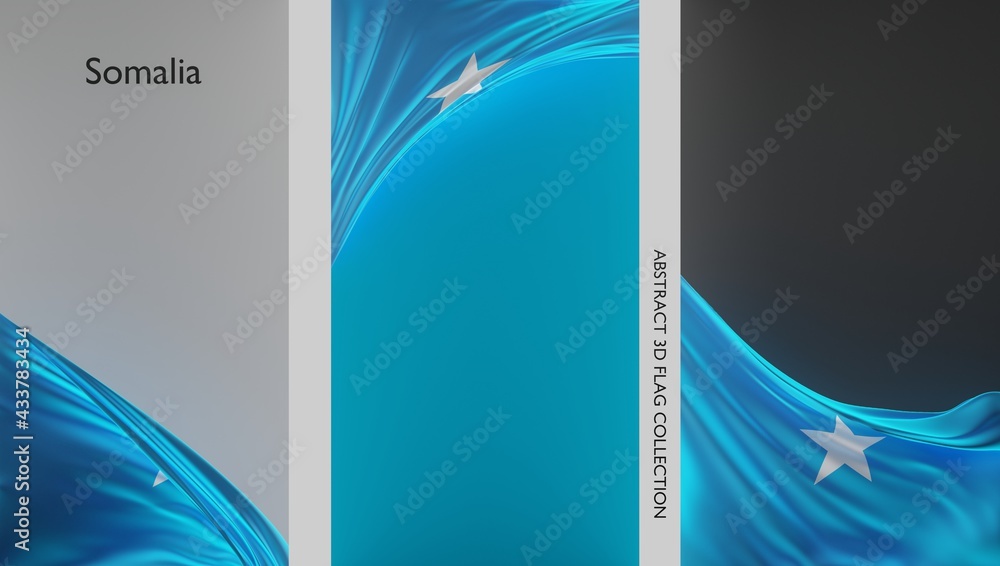 Abstract Somalia Flag 3D Render (3D Artwork) Stock Illustration | Adobe ...