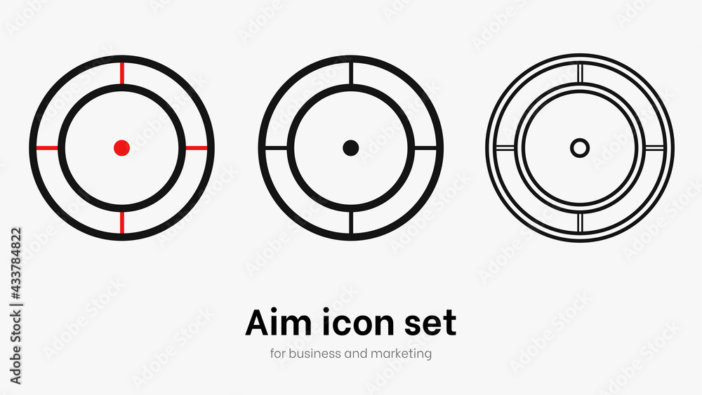 Set of aim and target. Transparent isolated aim cion on white ...