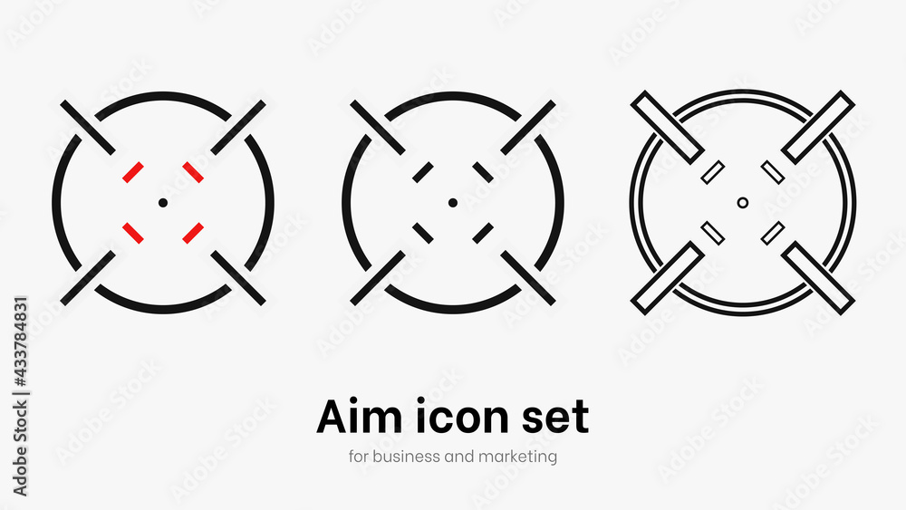 Set of aim and target. Transparent isolated aim cion on white ...