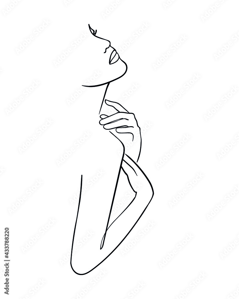 One line drawing woman. Modern minimalism art. - Vector illustration ...