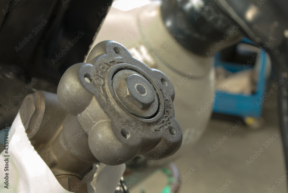 Pressure tank valve In industrial plants Stock Photo | Adobe Stock