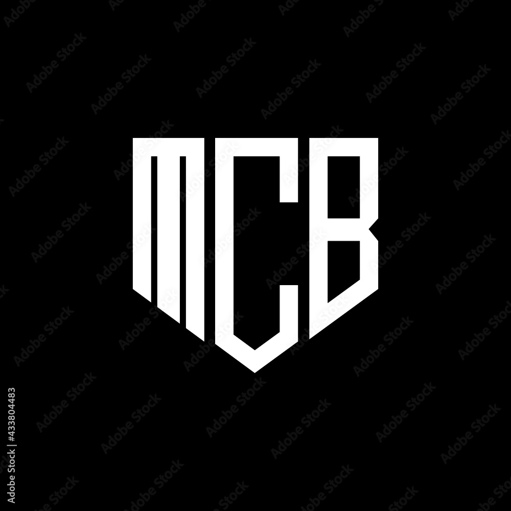 MCB letter logo design with black background in illustrator, vector ...