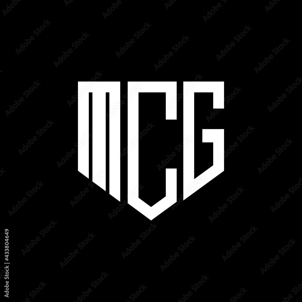 MCG letter logo design with black background in illustrator, vector ...