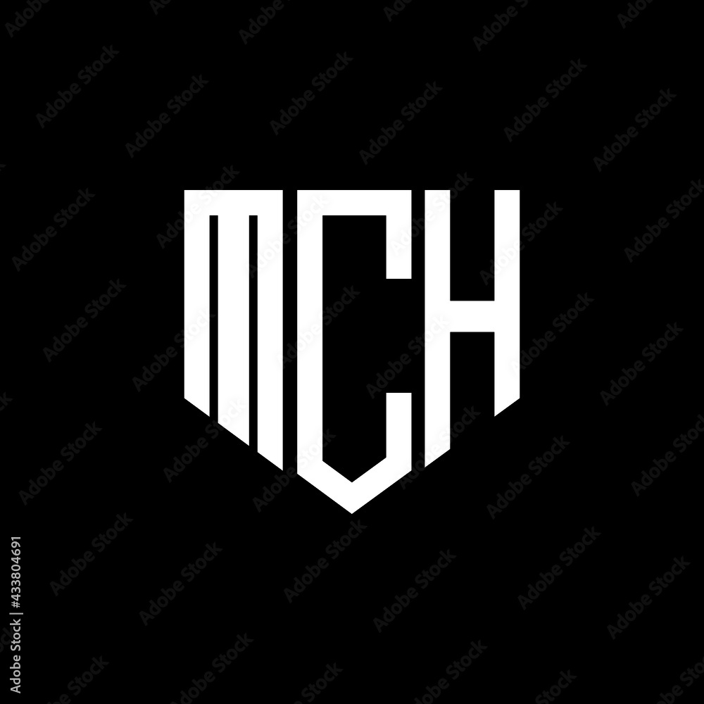 MCH letter logo design with black background in illustrator, vector ...