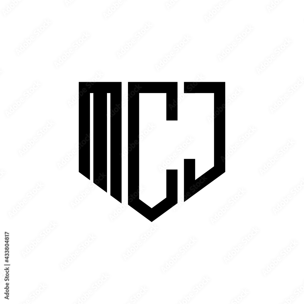MCJ letter logo design with white background in illustrator, vector ...