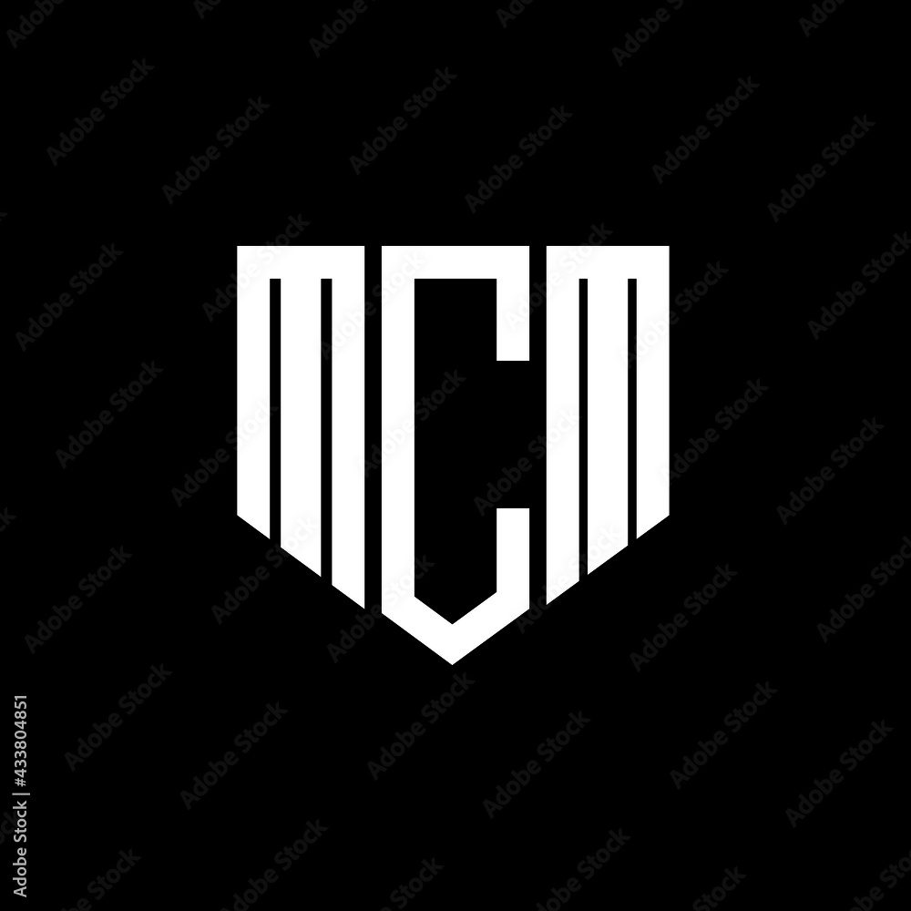 MCM letter logo design with black background in illustrator, vector ...