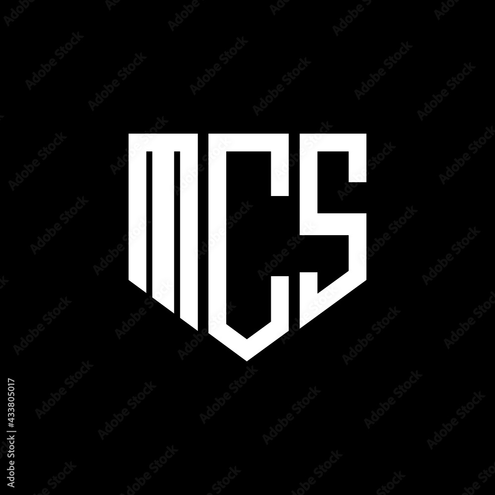 MCS letter logo design with black background in illustrator, vector ...