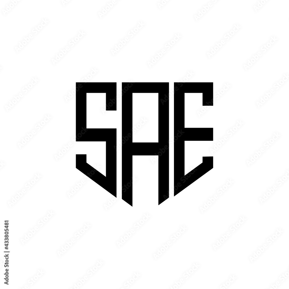 Vecteur Stock SAE letter logo design with white background in ...