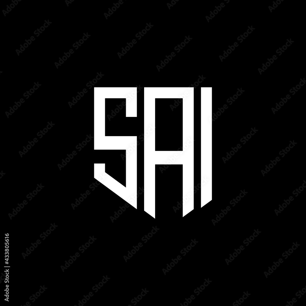 SAI letter logo design with black background in illustrator, vector ...