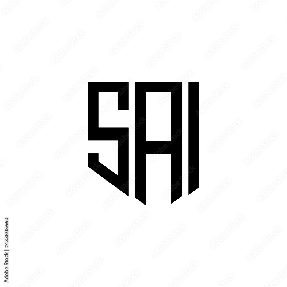 SAI letter logo design with white background in illustrator, vector ...
