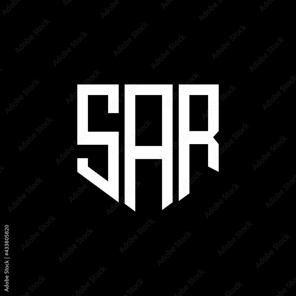 Vecteur Stock SAR letter logo design with black background in ...
