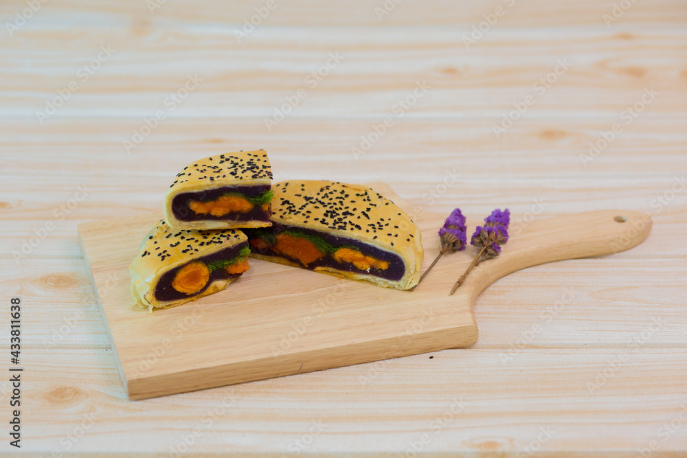 Delicious Chinese traditional cake, cake Chinese Characters on Dim Sum ...