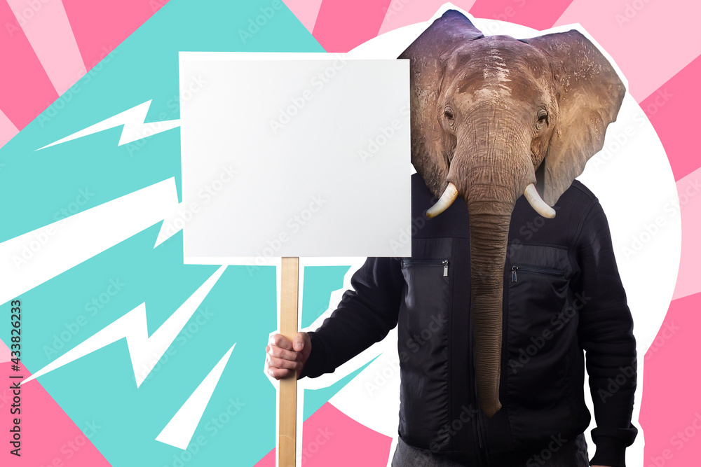 Green protection art collage. Place for text about green protection on ...