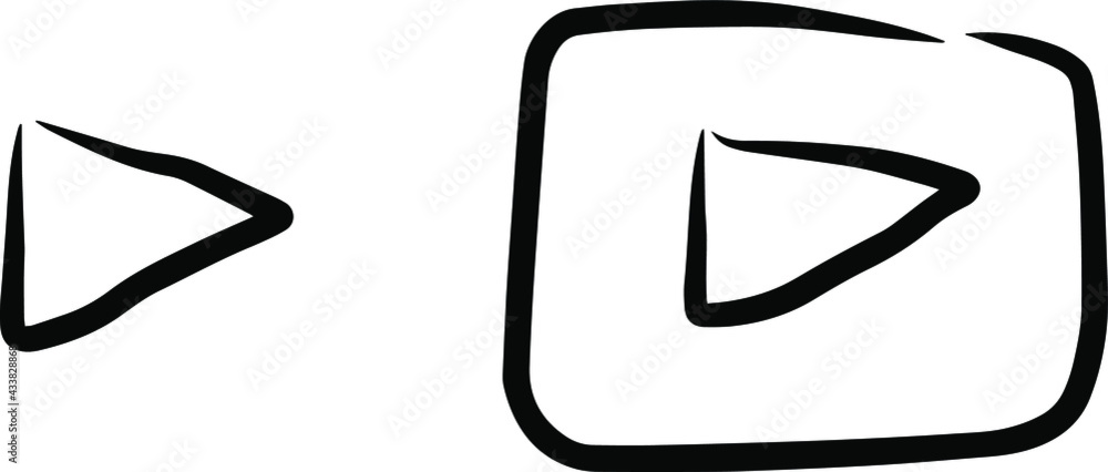 play buttons isolated vector sketches. Playback icons hand drawing ...