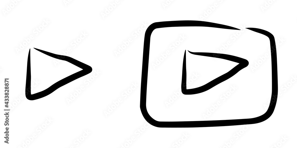 play buttons isolated vector sketches. Playback icons hand drawing ...