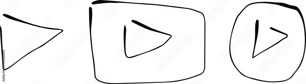 play buttons isolated vector sketches. Playback icons hand drawing ...