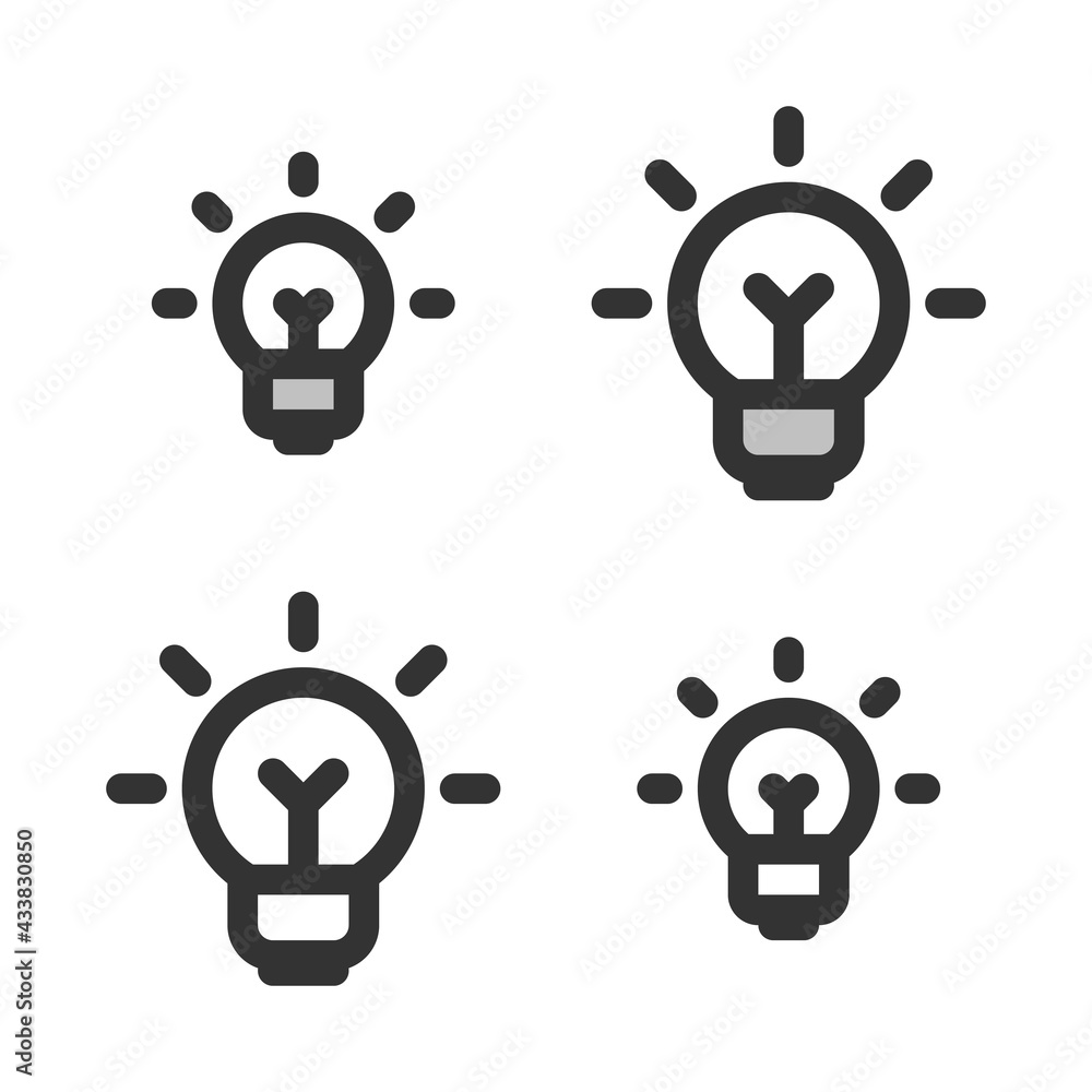 Vetor de Pixel-perfect linear icon of a lamp radiating light built on ...