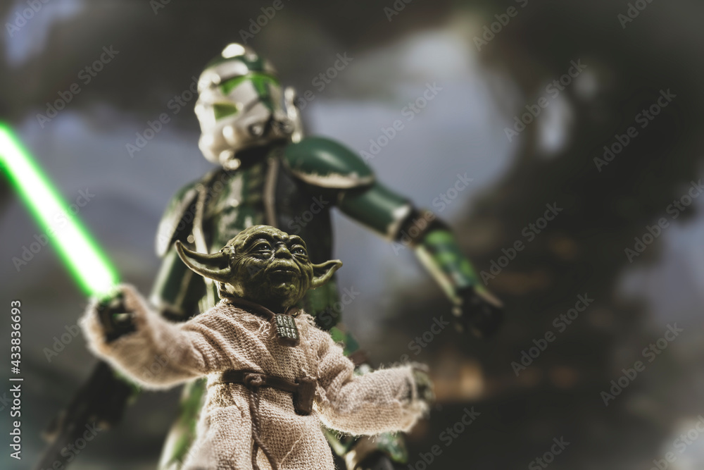 NEW YORK USA, MAY 17 2021: Scene from Star Wars Order 66 Jedi Master ...