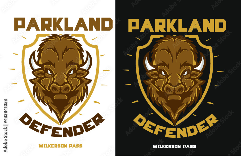 Logo Bison Vector Heraldic Stock Vector | Adobe Stock