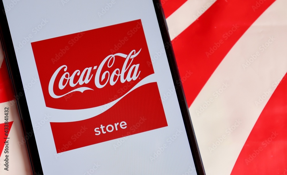 Bahia, Brazil - September 30, 2020. Coca-Cola Store logo on smartphone ...
