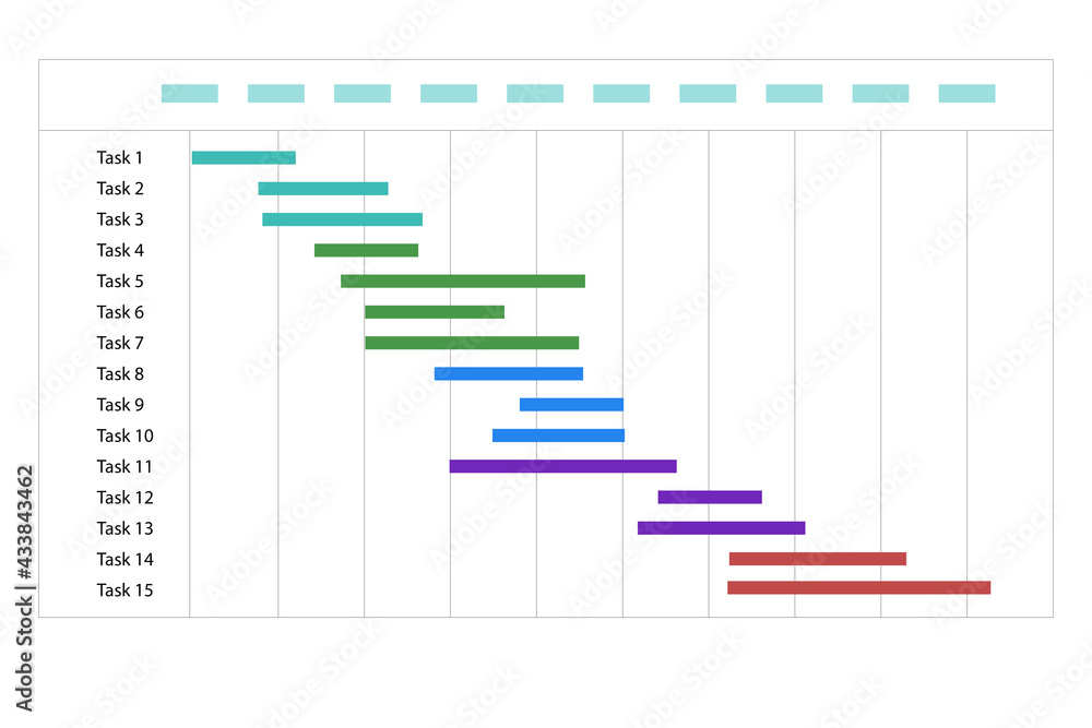 Illustration of gantt chart in project management concept Stock ...