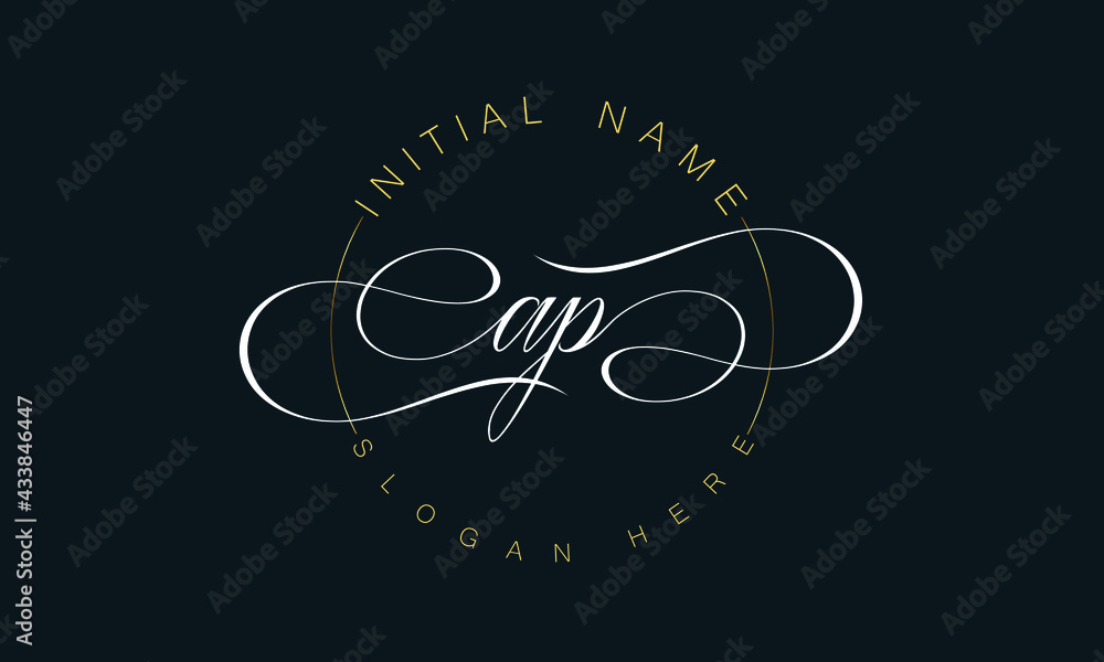 AP/PA cursive letter stylish luxury logo in golden and white color, AP ...