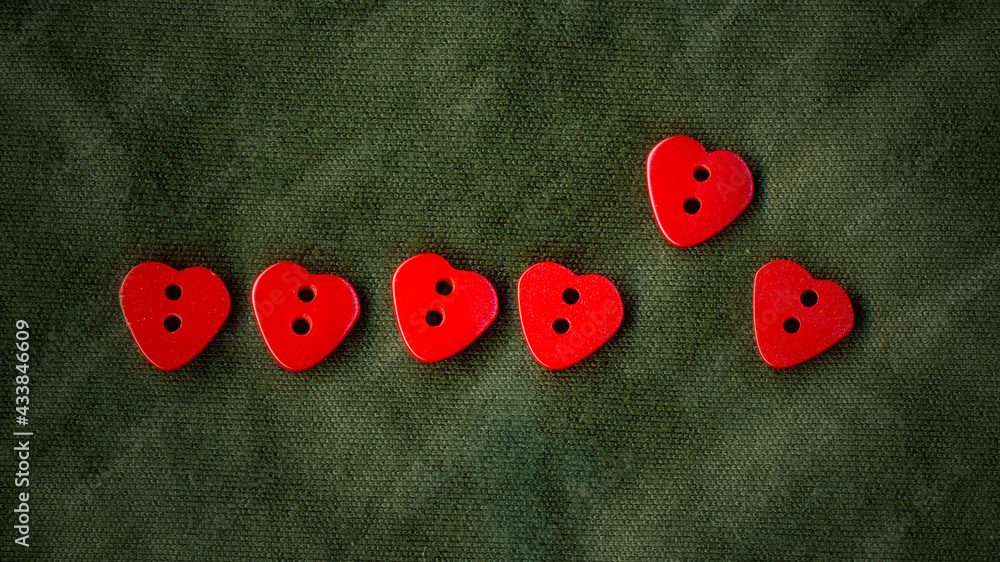 Heart line buttons sewing image. Life bar style romantic set. Symbol of ...